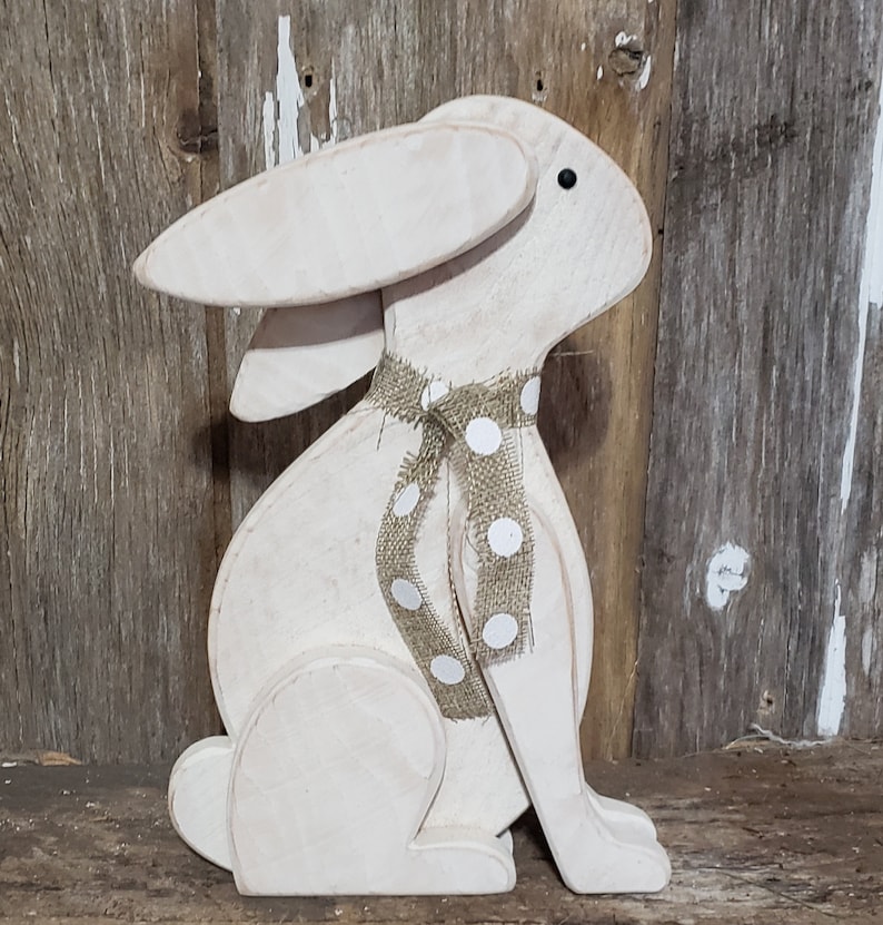 Primitive Wood Rabbit Rustic Wood Rabbit White Rustic Bunny | Etsy