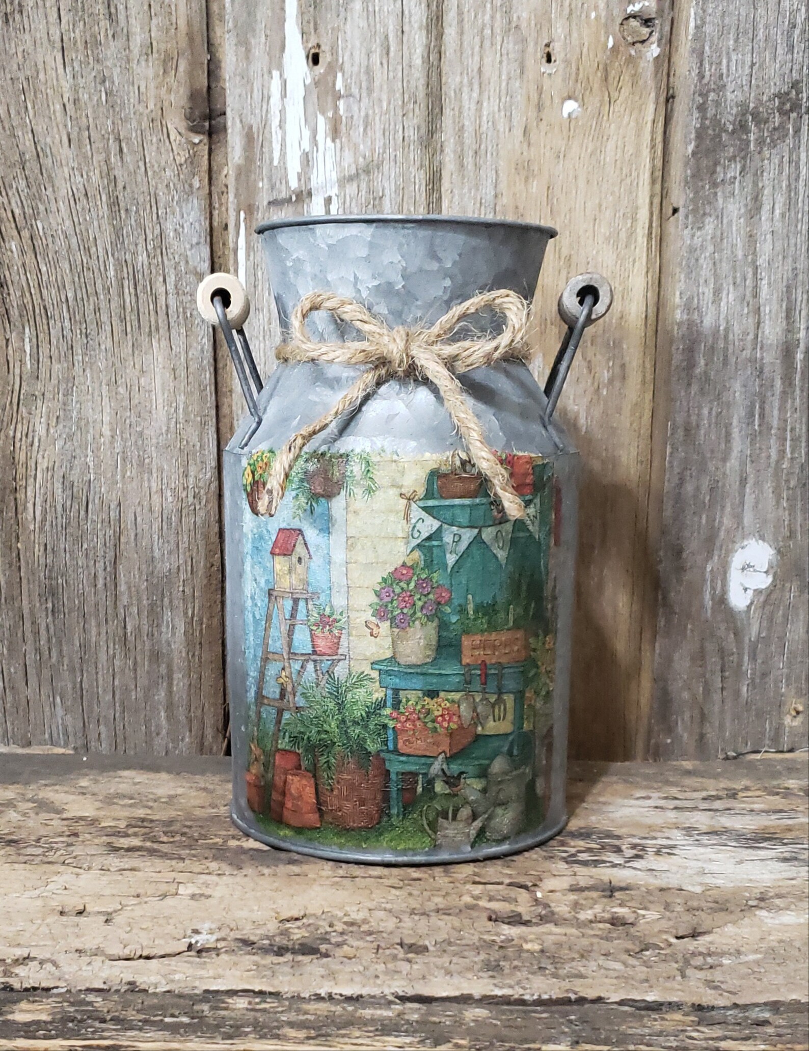 Rustic Garden Decor Rustic Bird Rustic Jug Spring Garden - Etsy