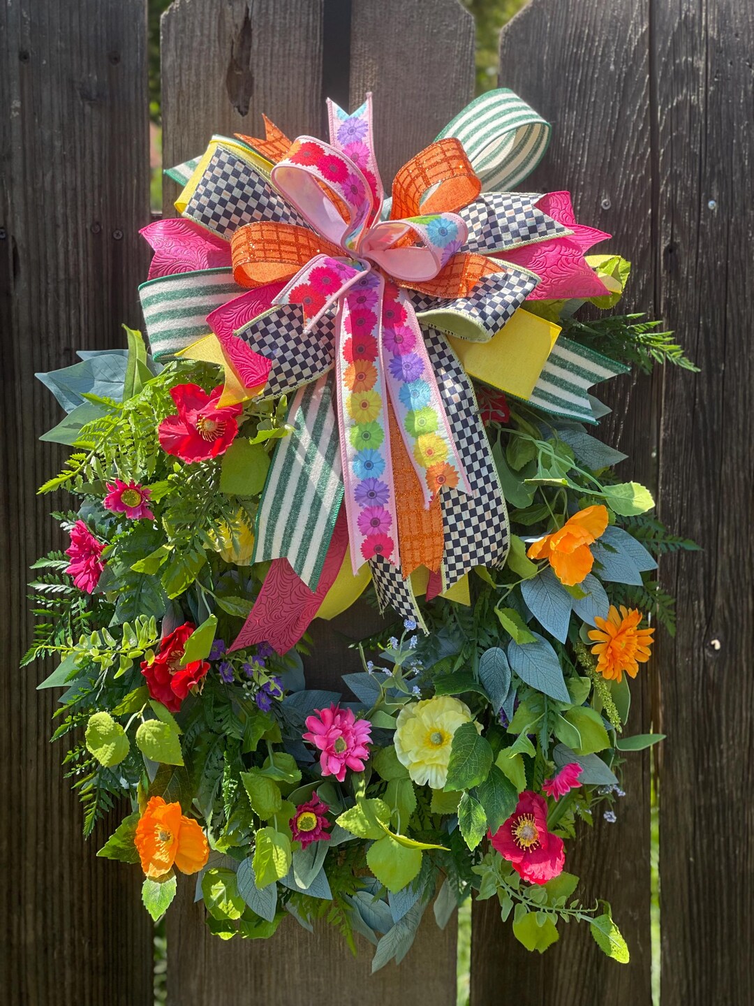 Oval Spring Floral Wreath, Spring Wreath, Floral Door Decor, Spring ...
