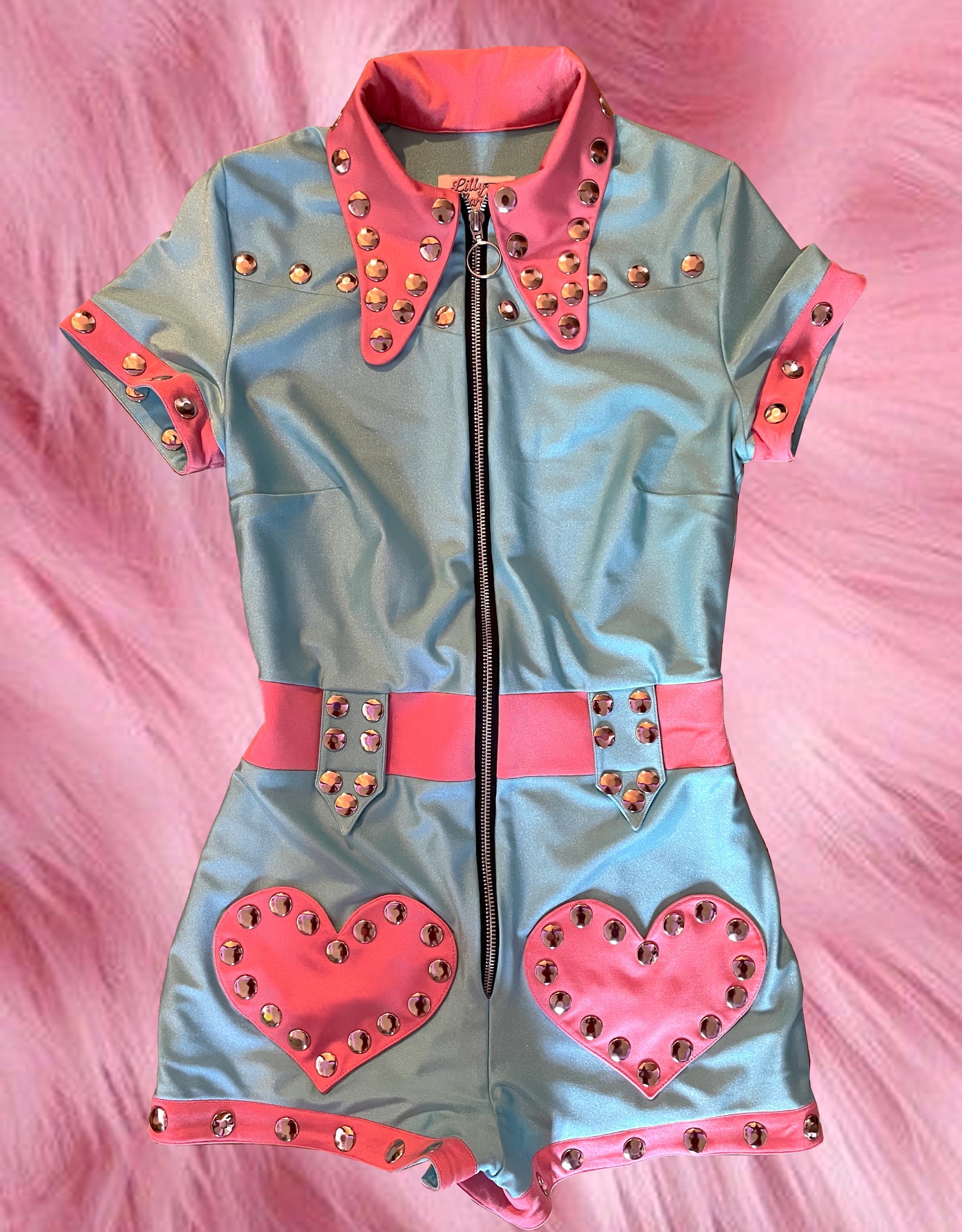Achy Breaky Jumpsuit Baby Blue/pink Combo - Etsy