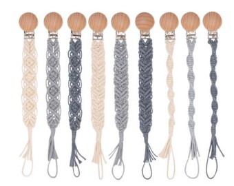 Macrame Pacifier Clip Binky - Etsy