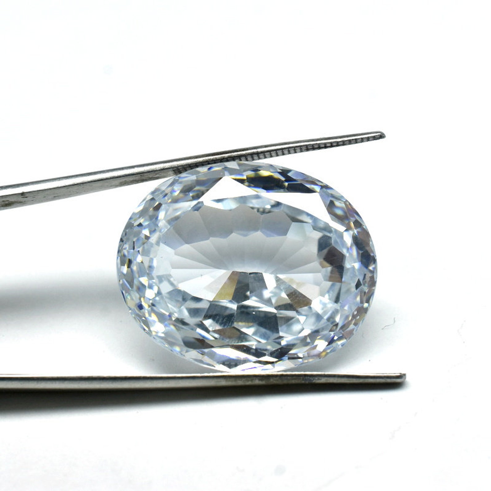 Zircon Gemstone White Zircon Faceted Oval Shape 80.55CRT - Etsy UK