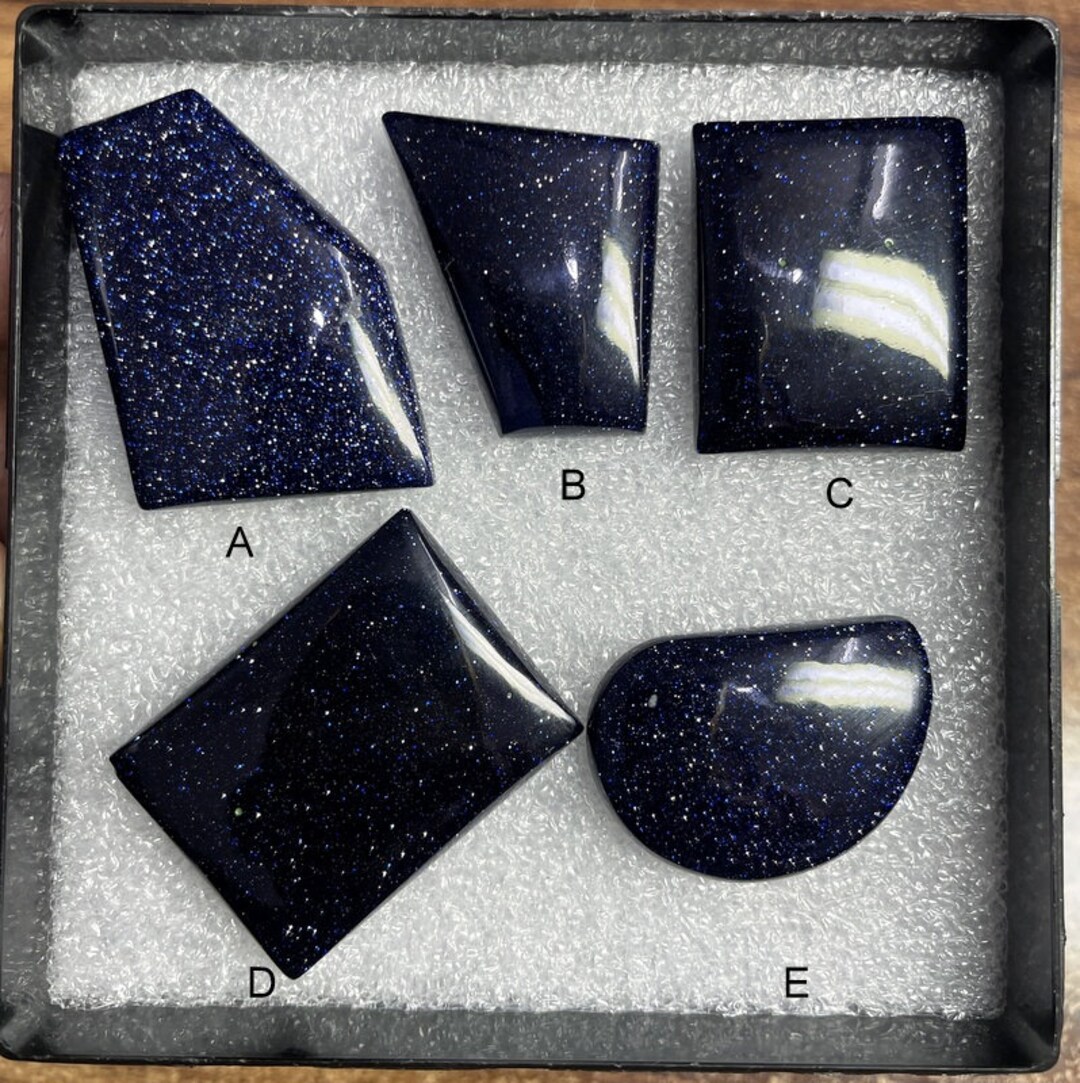 Blue Goldstone Gemstone, Sparkling Deep Blue Loose Stone for Jewelry ...