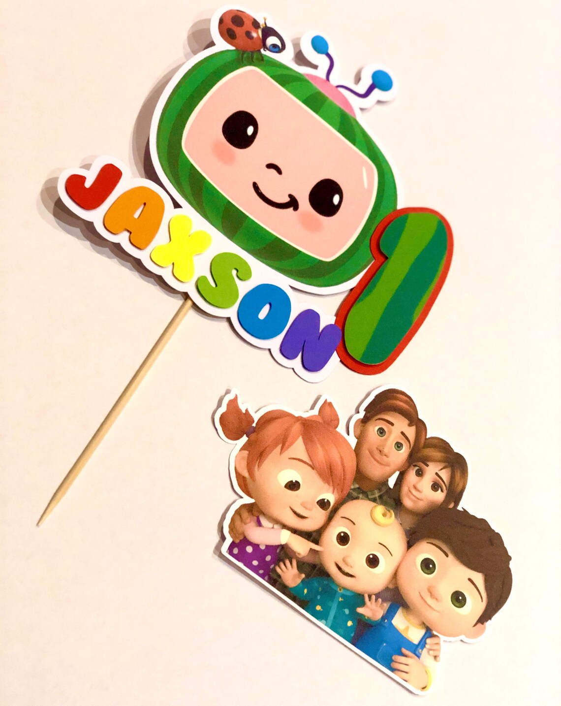 Coco Melon Personalised Cake Topper with None Edible Cake | Etsy