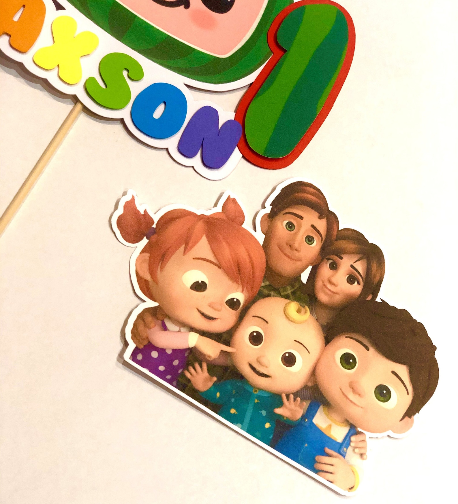 Coco Melon Personalised Cake Topper with None Edible Cake | Etsy