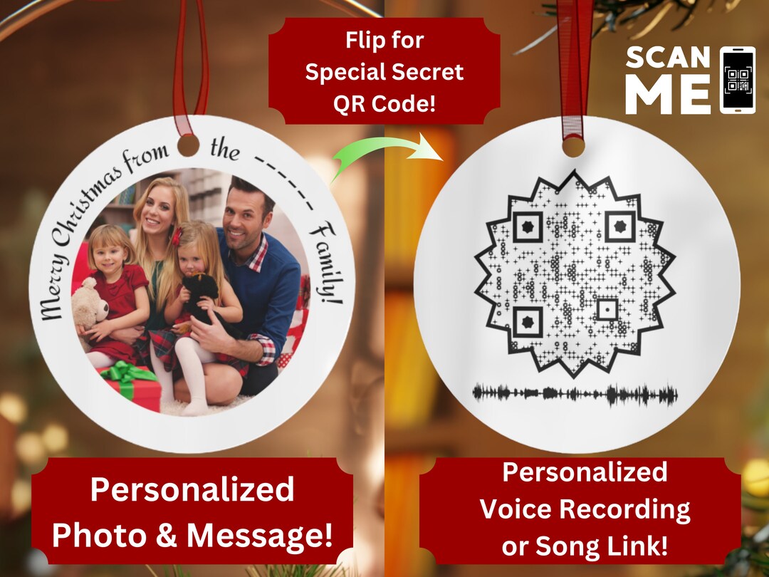 Personalized Christmas Ornament With QR Code That Plays Sound When You ...