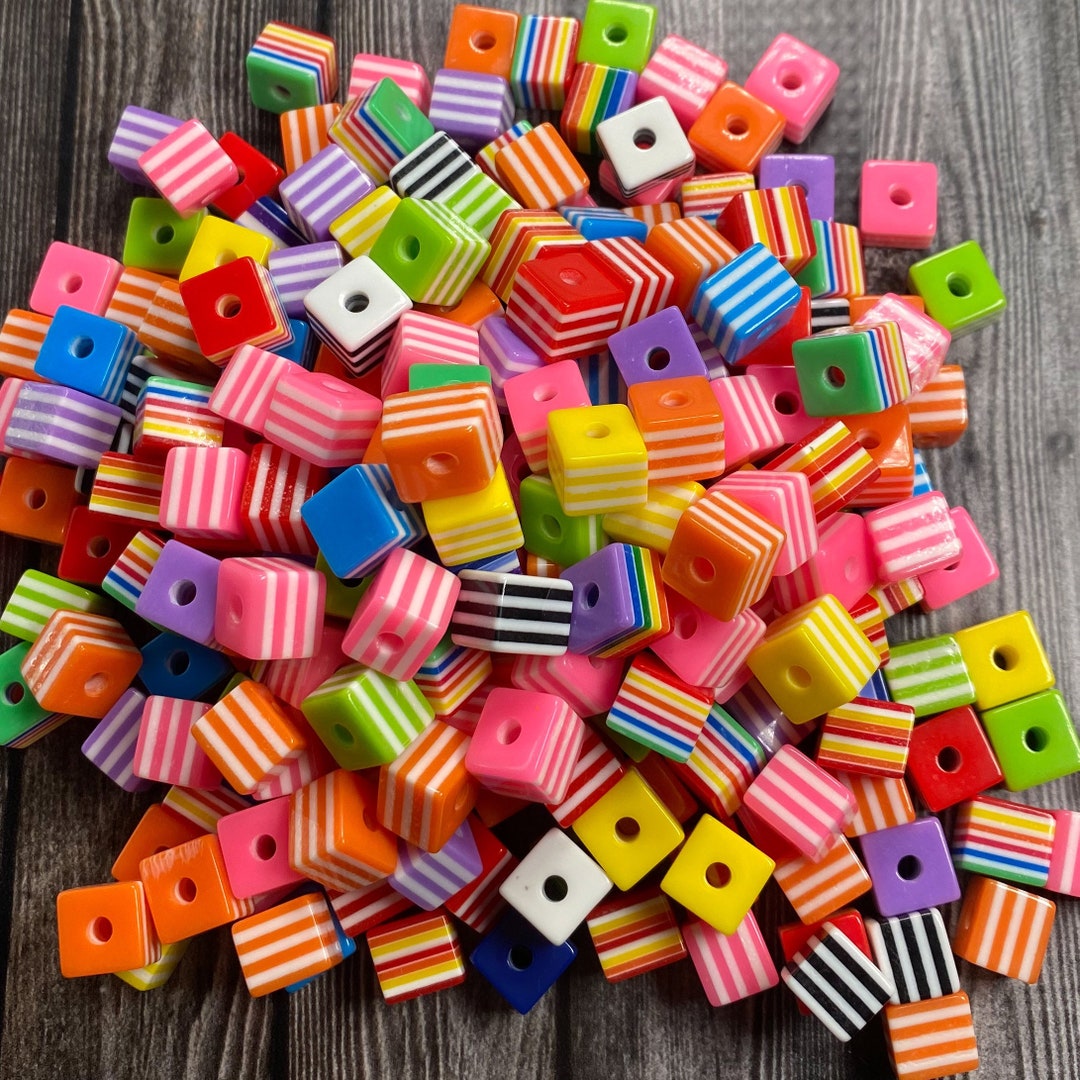 30 Pieces, Multi Color, Square Acrylic Beads, 10 X10x10 - Etsy