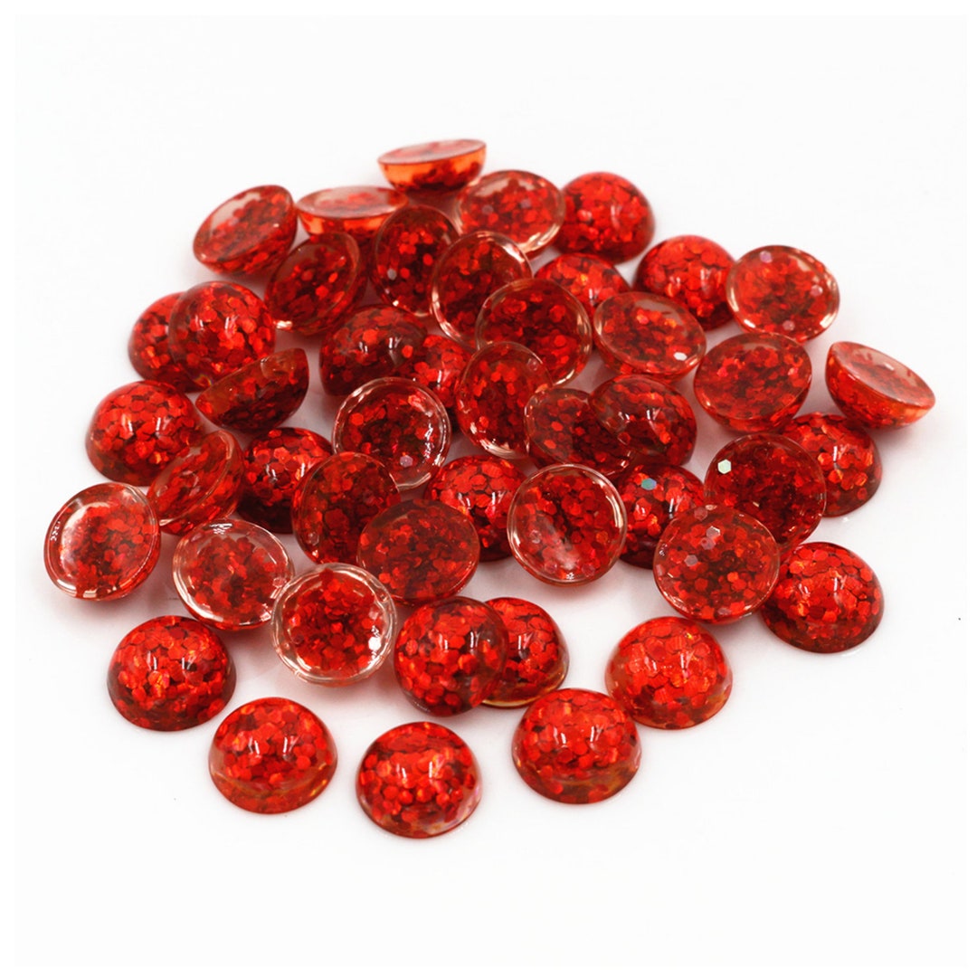 Red Glitter Cabochon 12mm (10 Pieces) - Etsy