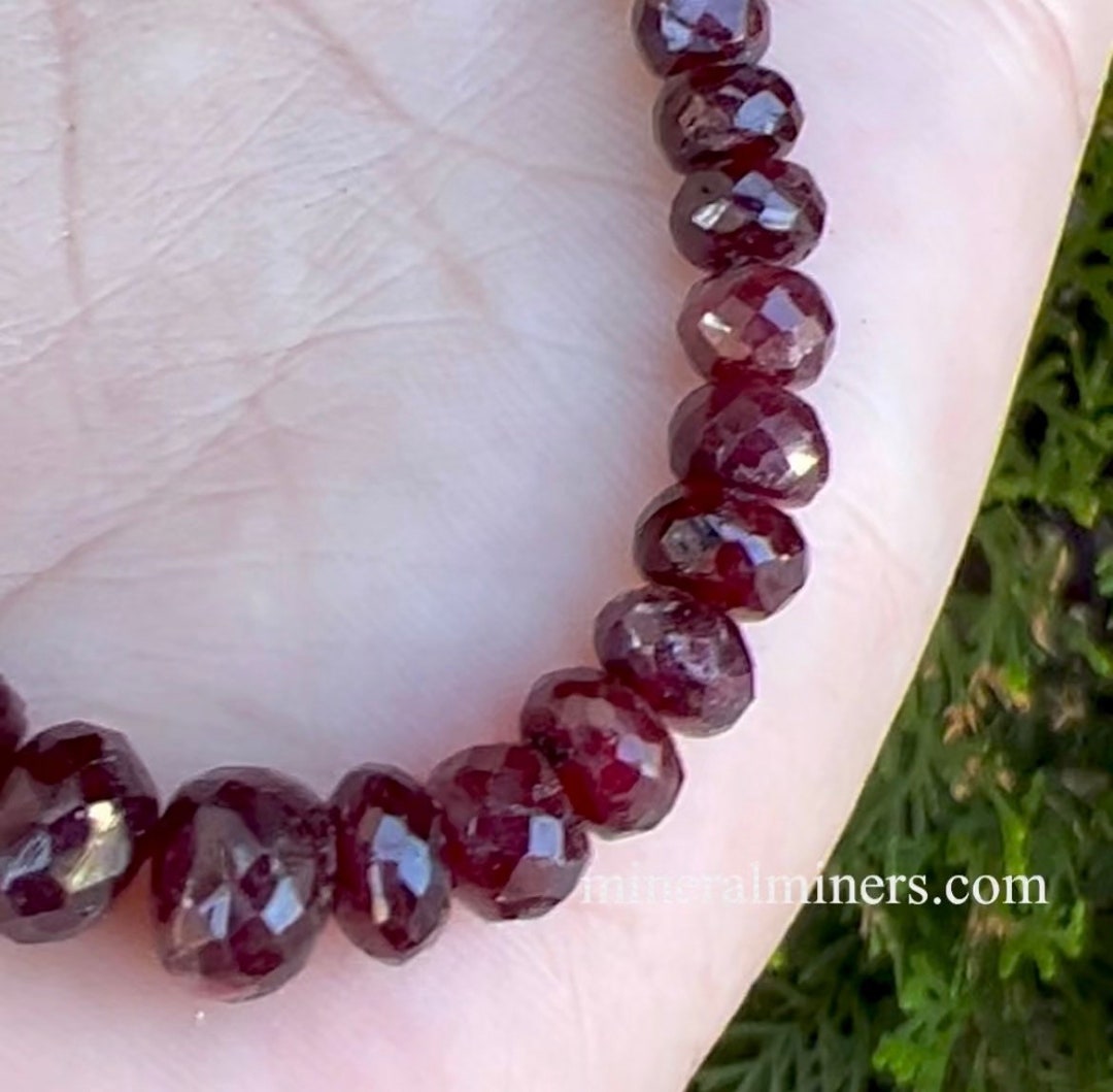 Faceted Red Ruby Bracelet, Genuine Ruby Jewelry, Natural Ruby Faceted ...