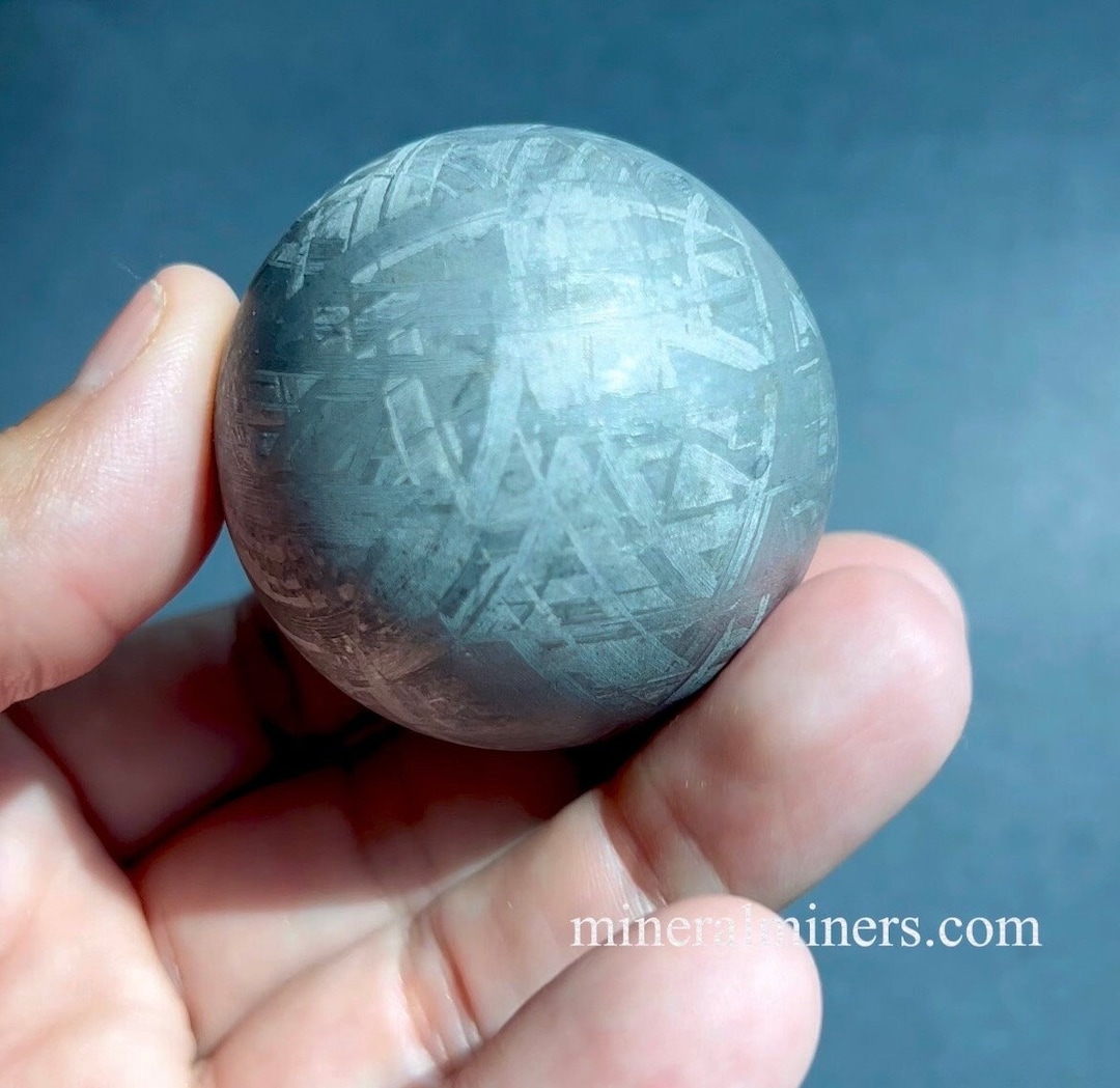 Large Etched Muonionalusta Meteorite Sphere, 32mm Meteorite Space Ball ...