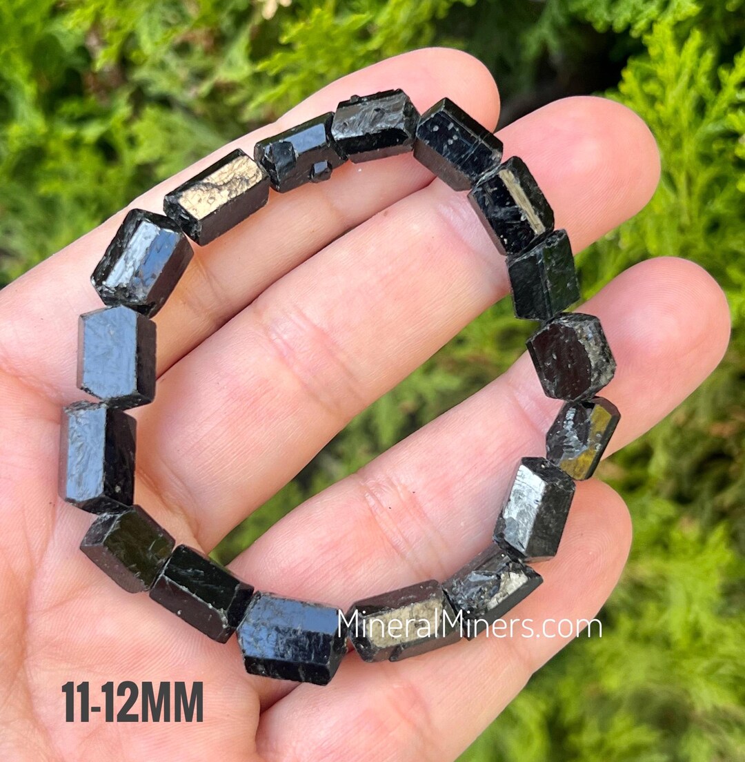Raw Black Tourmaline Bracelet, Crystal Bracelet of Tourmalines ...