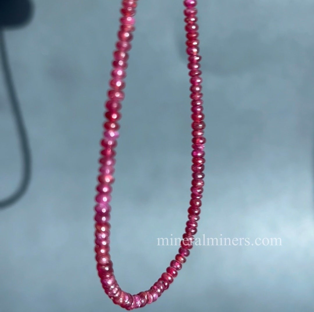 Ruby Bead Necklace, Genuine Red Ruby Jewelry, Natural Ruby Beads, Red ...