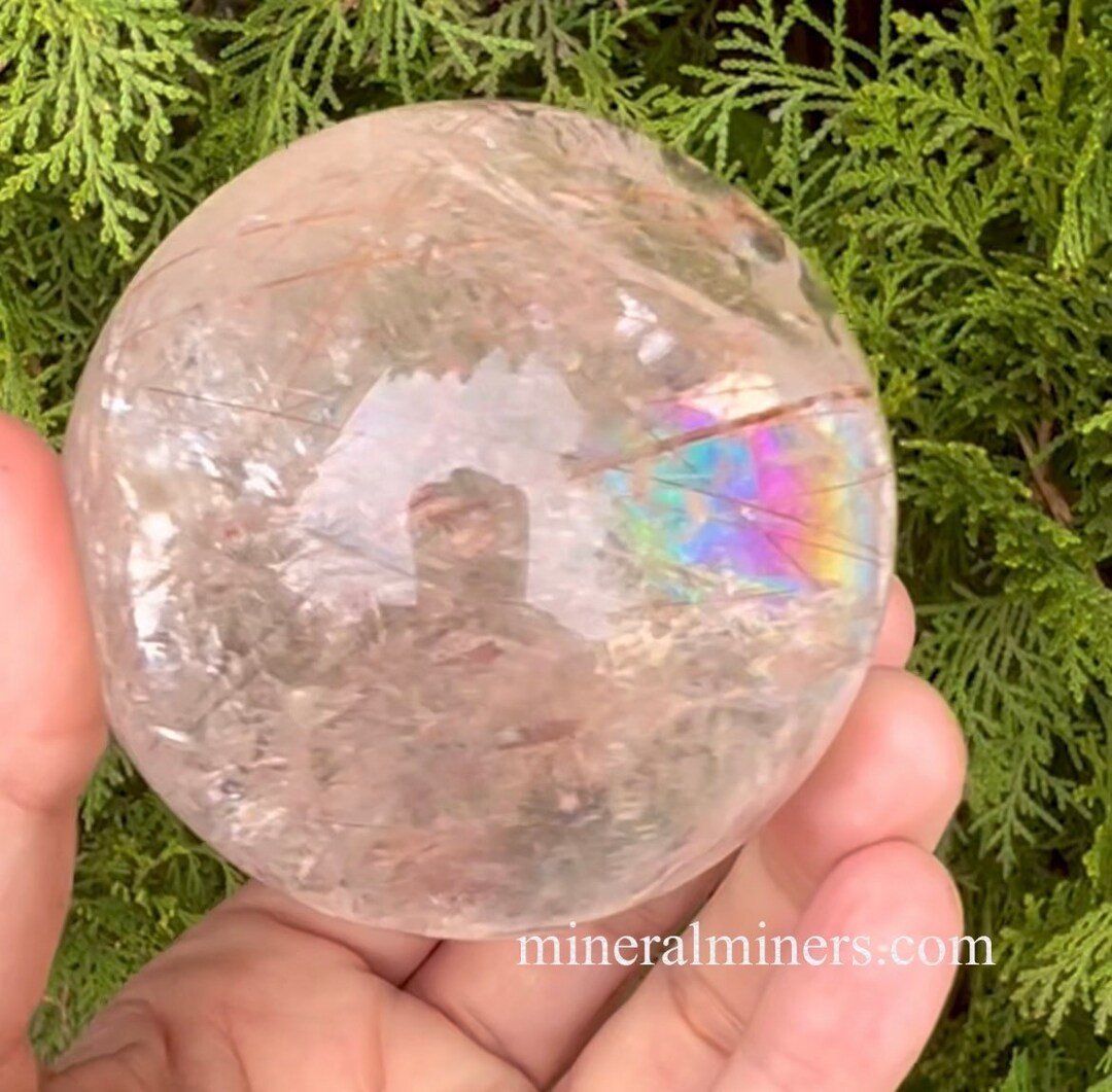 Red Rutile Sphere, 3 Inch Quartz Sphere With Red Rutile, Collector ...