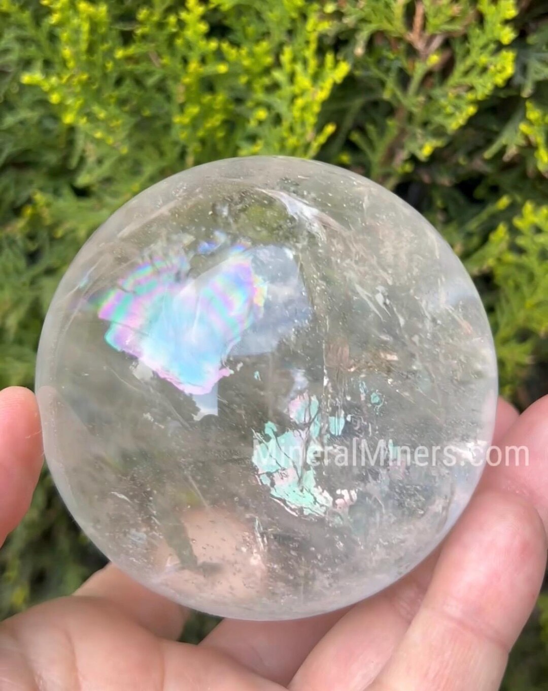Elestial Rainbow Crystal Ball, 3.2 Inch Clear Crystal Sphere, Brazilian ...