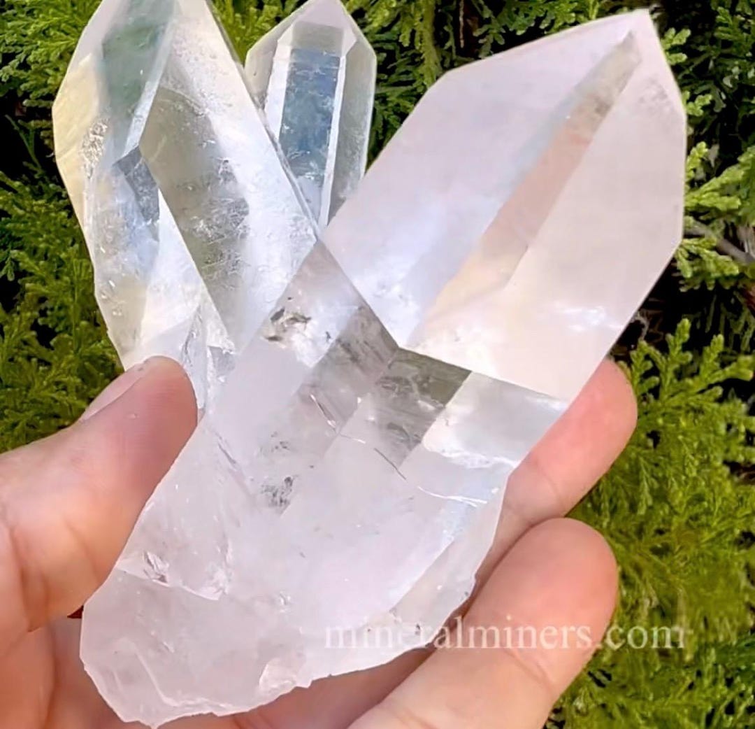 Clear Crystal Cluster, Terminated Quartz, Raw Decorative Crystal, Natural Quartz Point ...