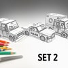 Paper Toy Cars Set 1, Printable Activity Sheets, Paper Craft Kit, Cut ...