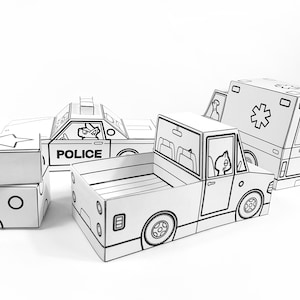 Buy Paper Toy Cars Printable Activity Sheets Craft Kit Cut and Color ...