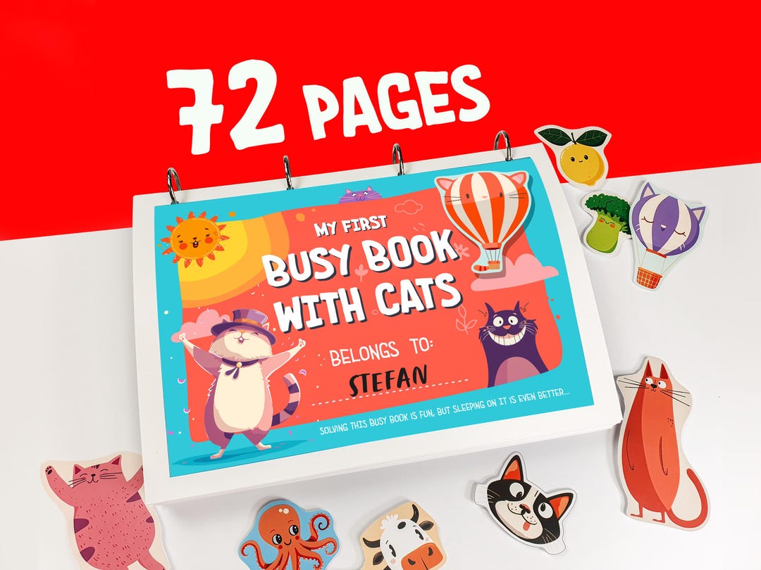 Cat Busy Book: Preschool Learning Binder (digital Download) - Etsy