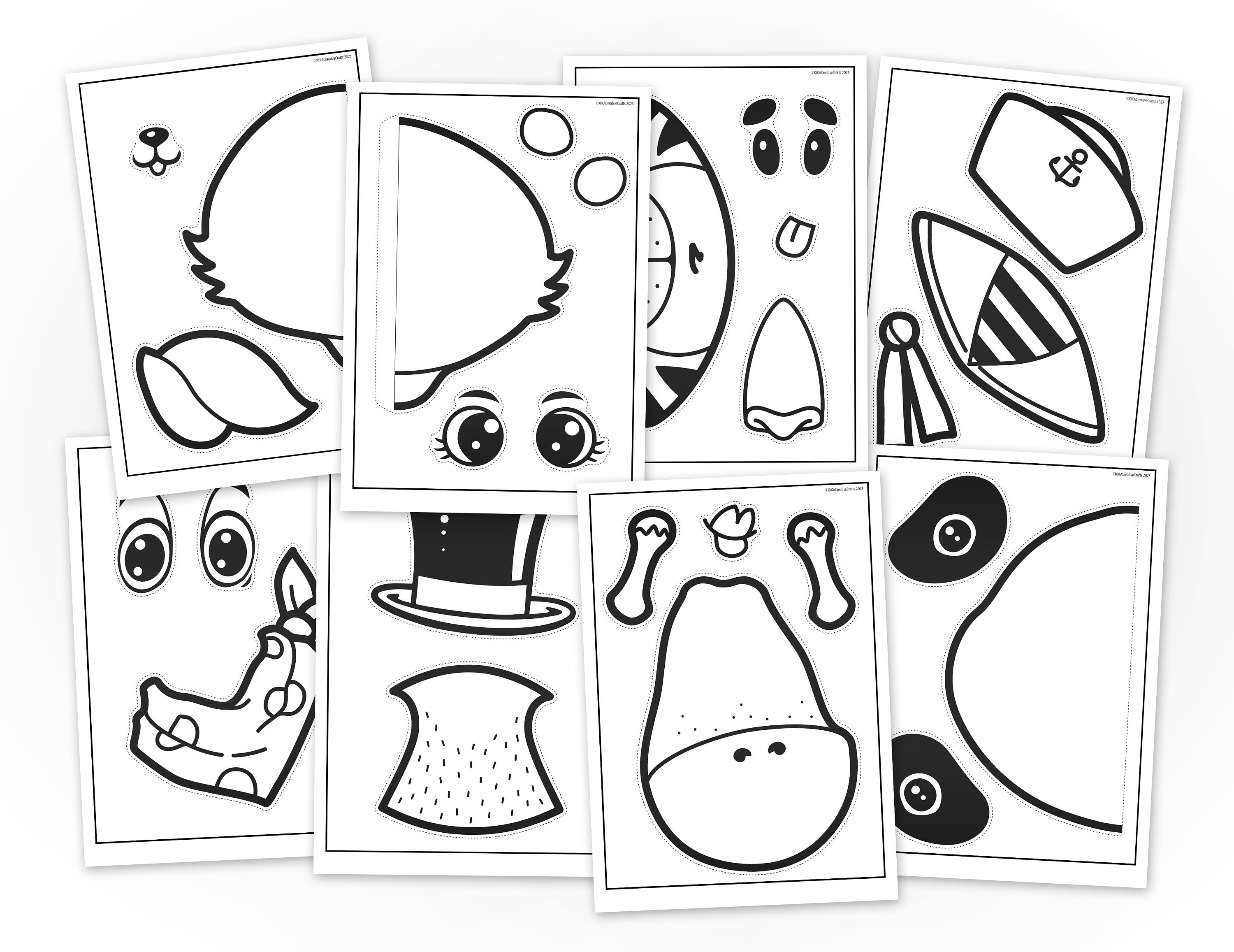 Printable Paper Animals Craft | Coloring Activity (digital Download) - Etsy