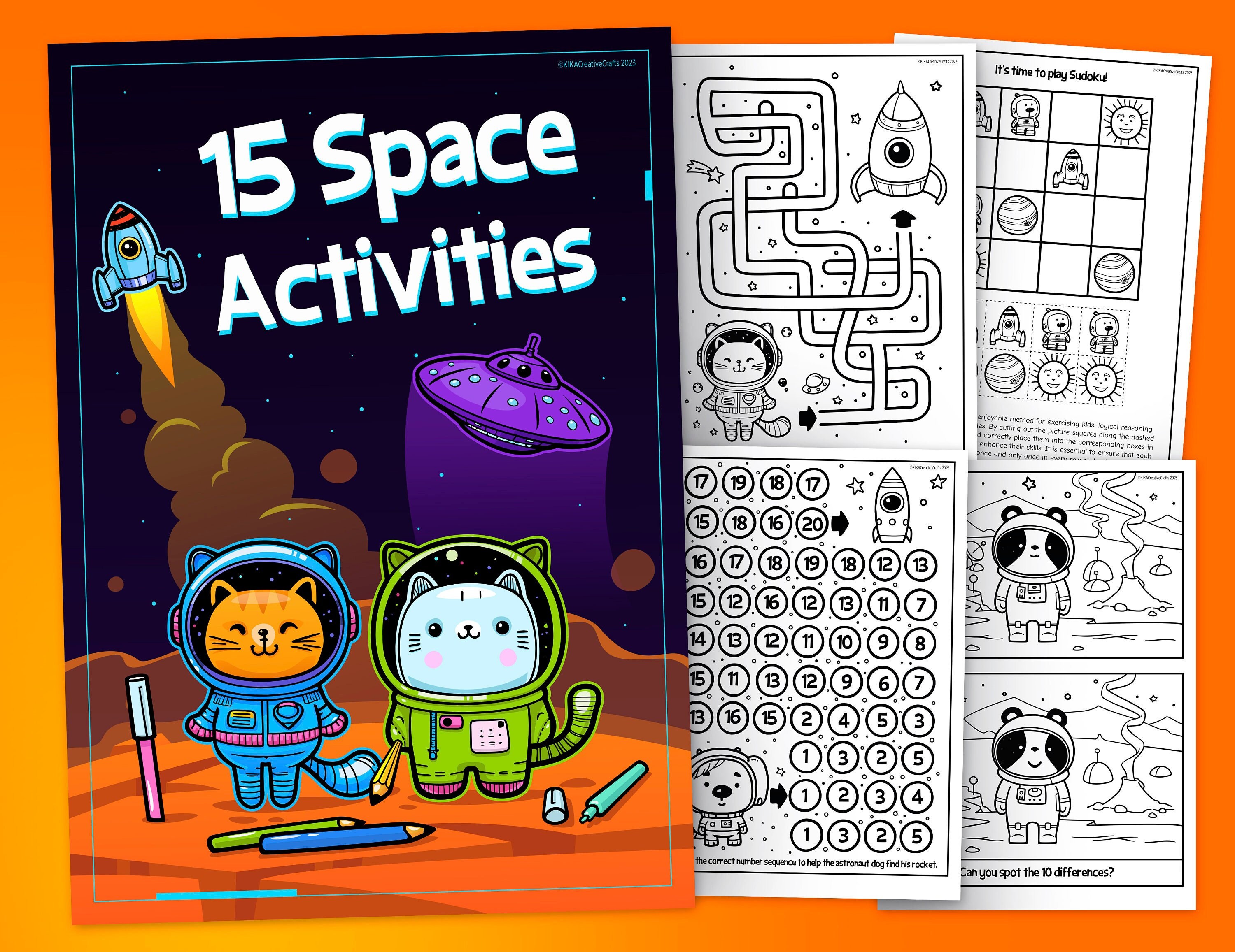 Space Activity Book, Printable Games, Mazes and Puzzles (digital ...