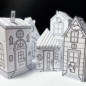 Paper Toy Houses Set 1, Printable Activity Sheets, Paper Craft Kit, Cut ...