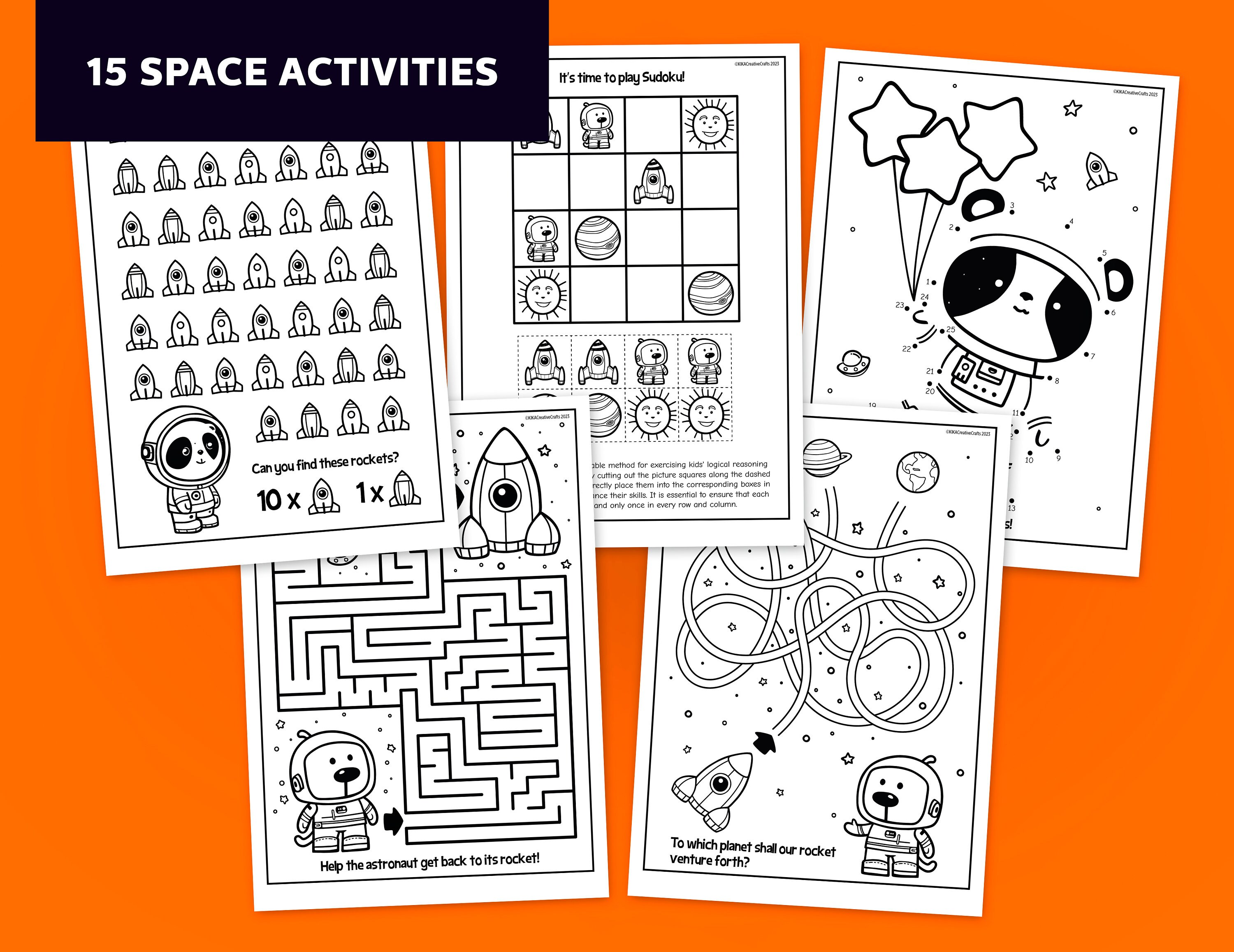 Space Activity Book, Printable Games, Mazes and Puzzles (digital ...