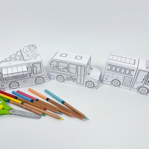 Paper Toy Cars Set 1, Printable Activity Sheets, Paper Craft Kit, Cut ...