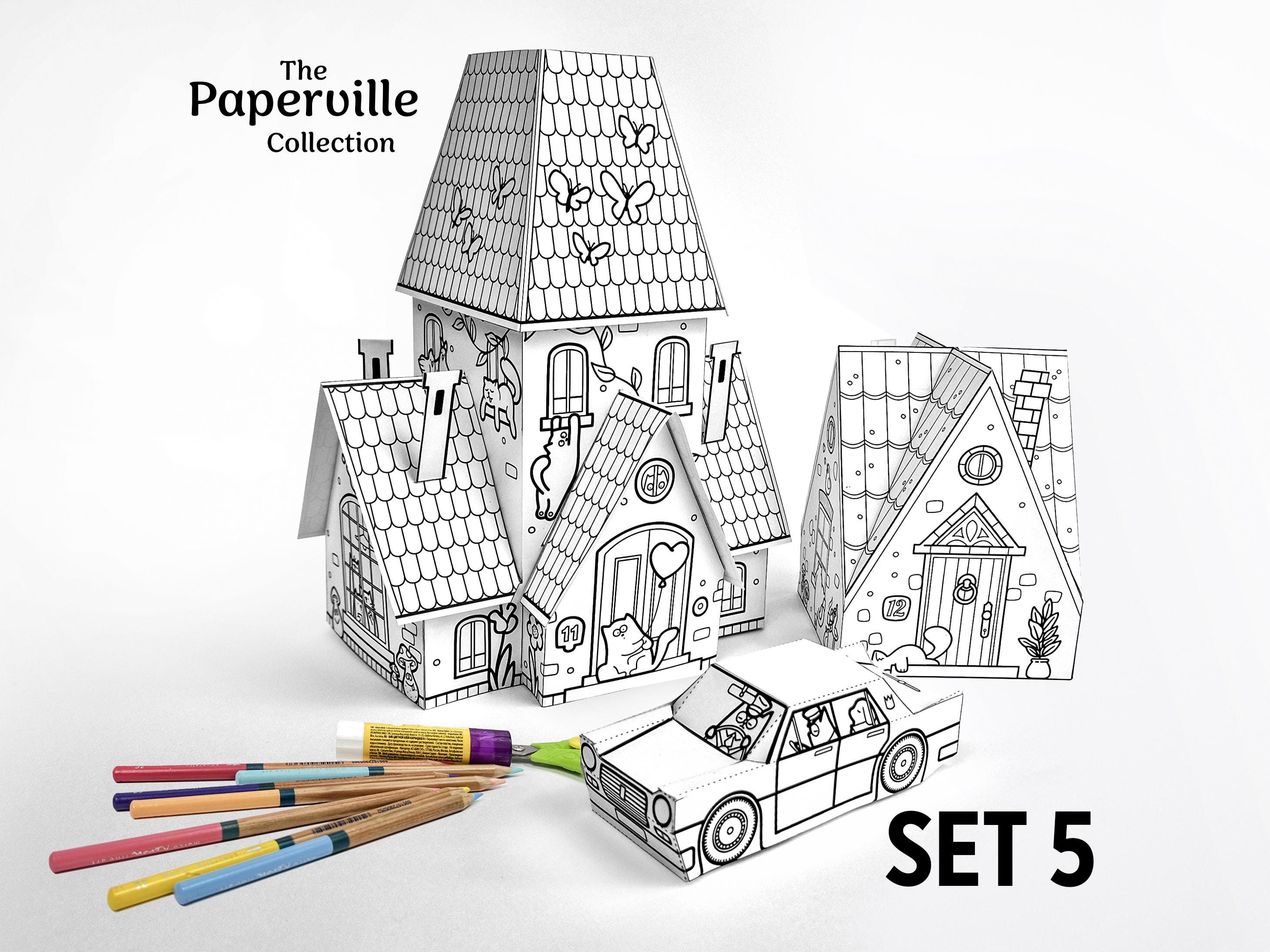 Paper Toys Printable Activity Sheets Craft Kit Cut and Color Pages ...