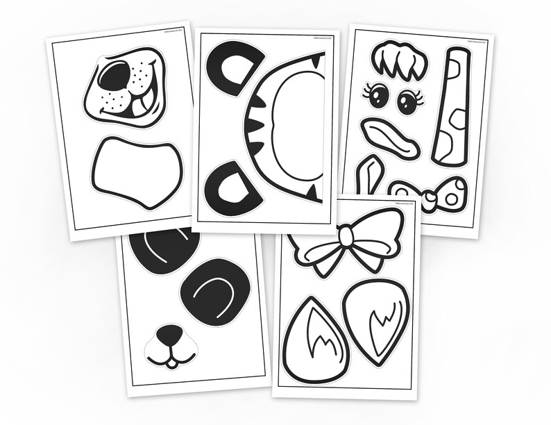 Printable Paper Animals Craft | Coloring Activity (digital Download) - Etsy