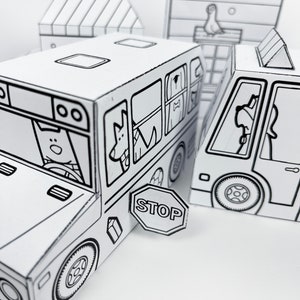 Paper Toy Cars Set 1, Printable Activity Sheets, Paper Craft Kit, Cut ...