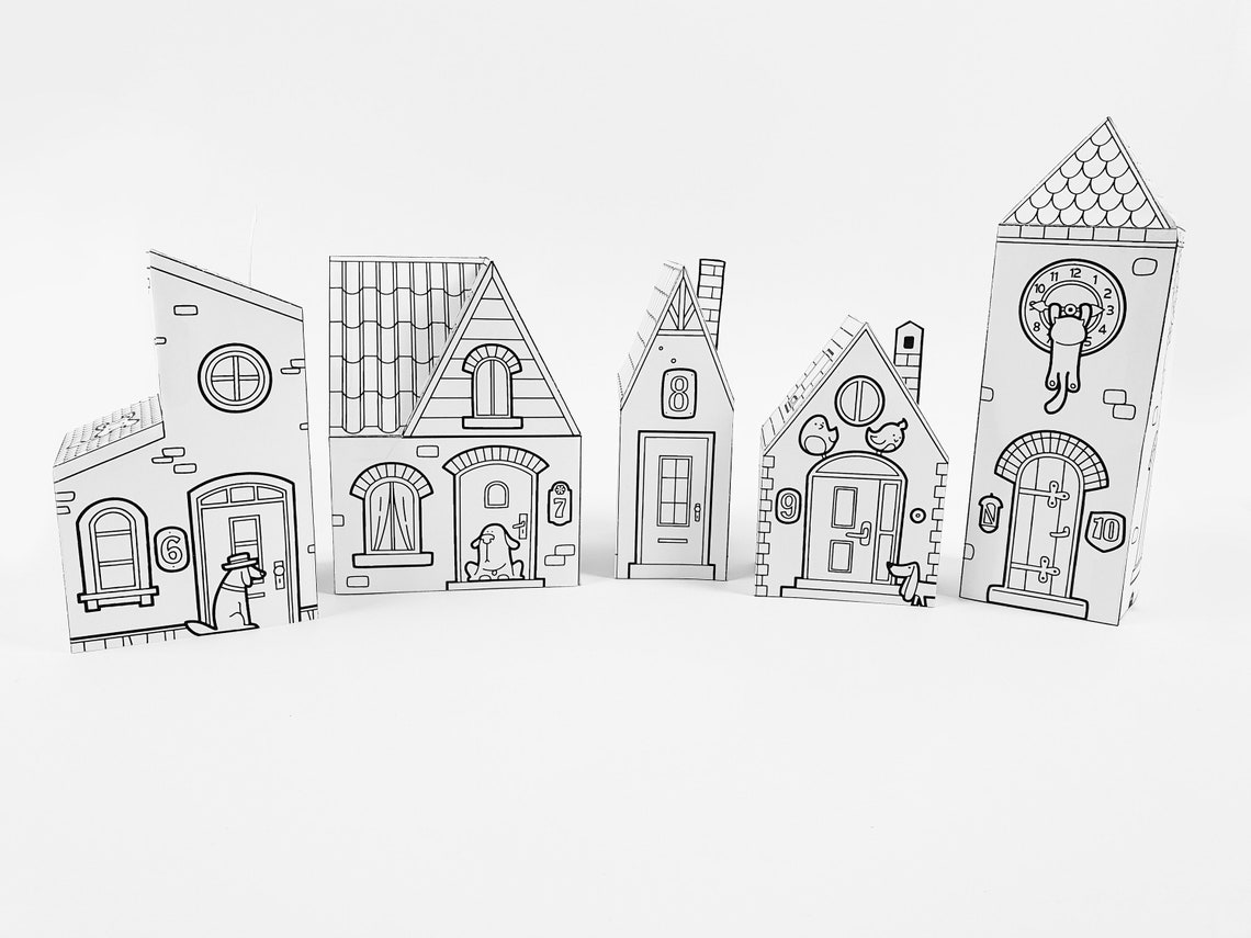Printable Paper House Craft Kit Set 2 | Color Cut and Build | 3D ...