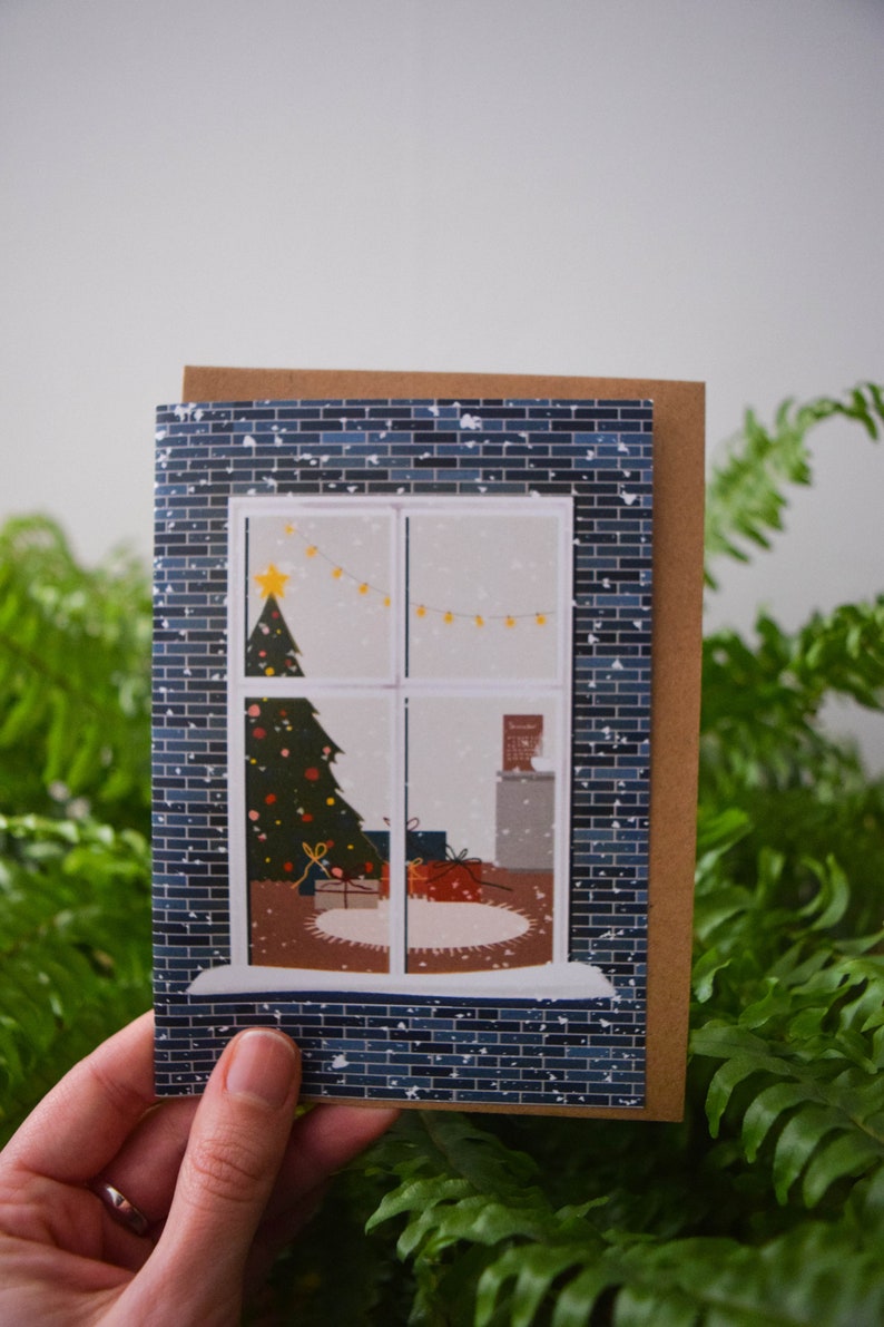 Cute Christmas Cards, Colorful Winter Gift Cards, Digital Illustrated ...