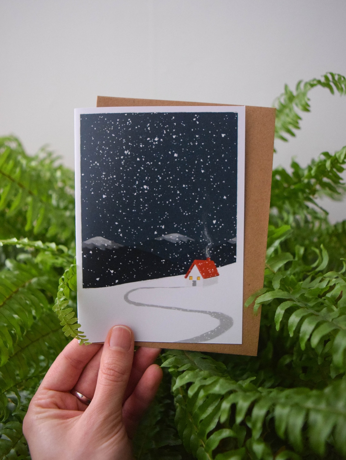 Cute Christmas Cards, Colorful Winter Gift Cards, Digital Illustrated ...