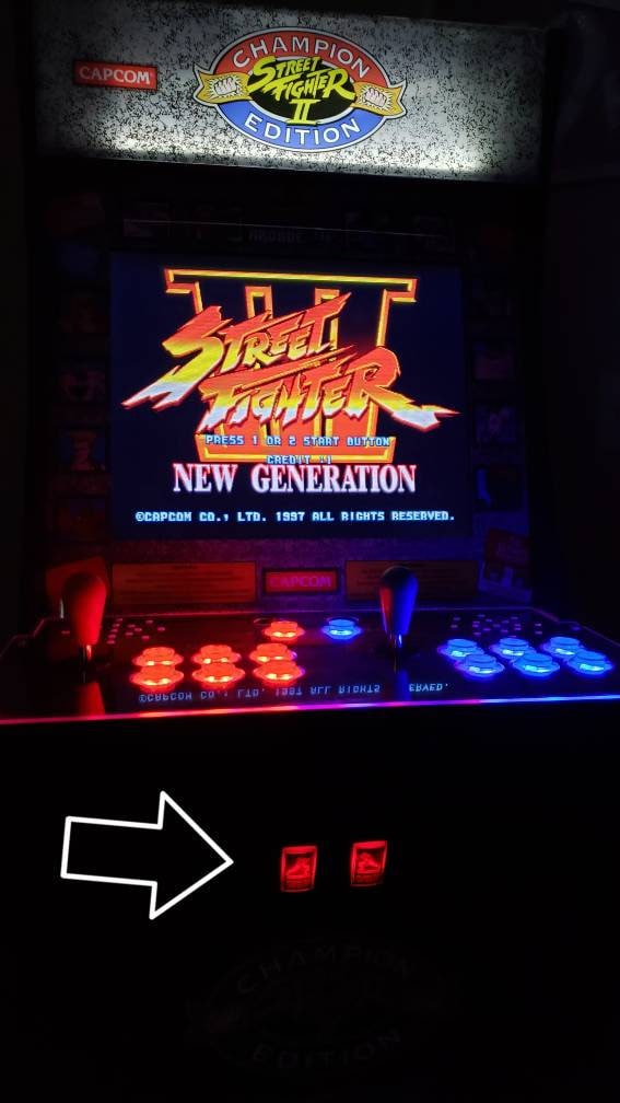 2 Arcade LED Coin Buttons With Custom USB Power Cord and Button Switch ...