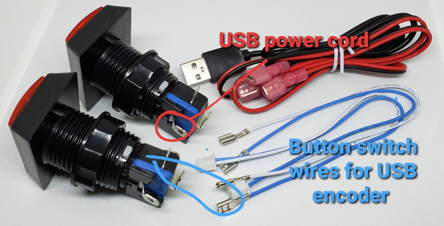 2 Arcade LED Coin Buttons With Custom USB Power Cord and - Etsy
