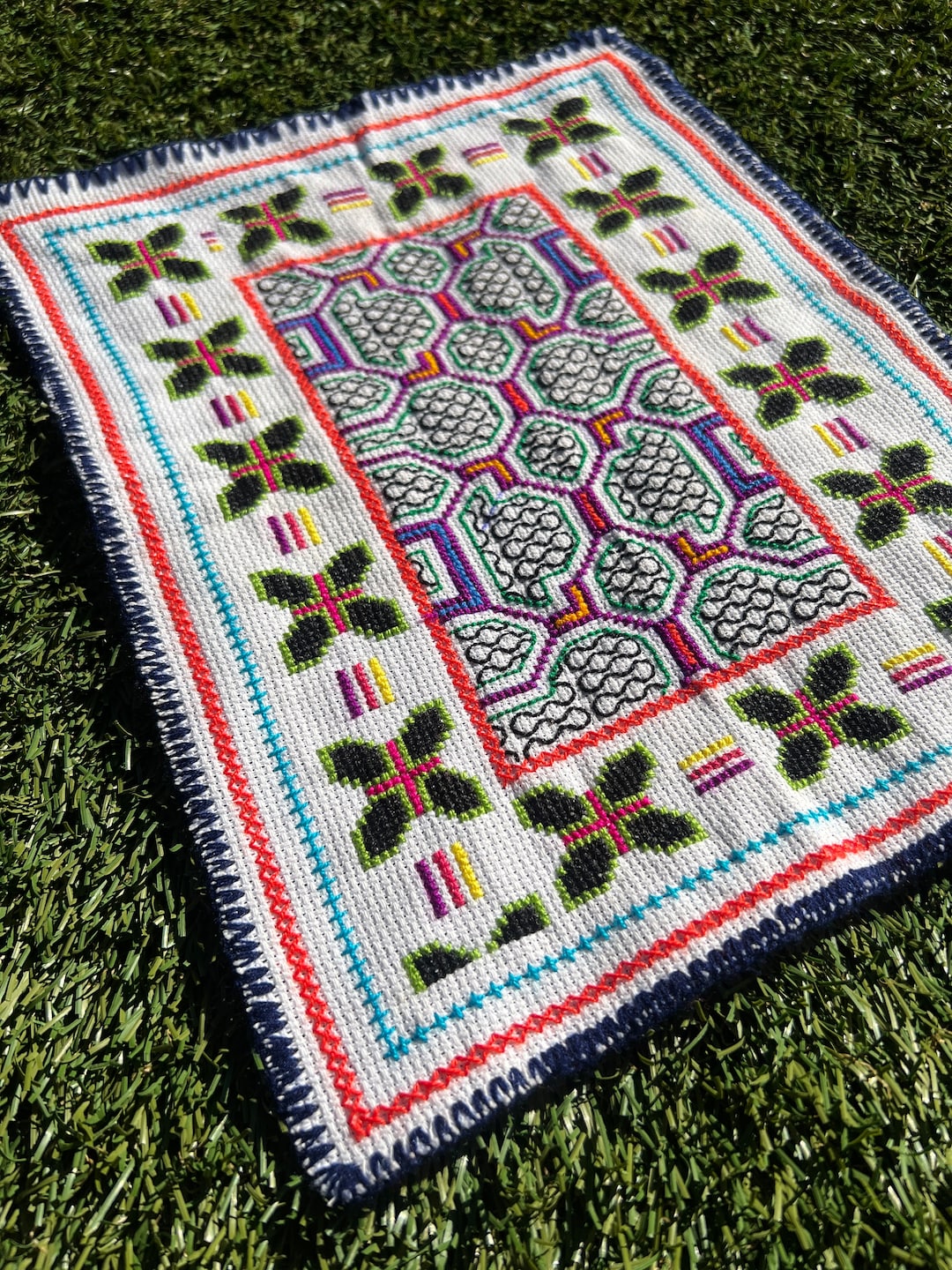 Shipibo Tela Medium Tapestry, Embroidered Altar Cloth, Ayahuasca ...