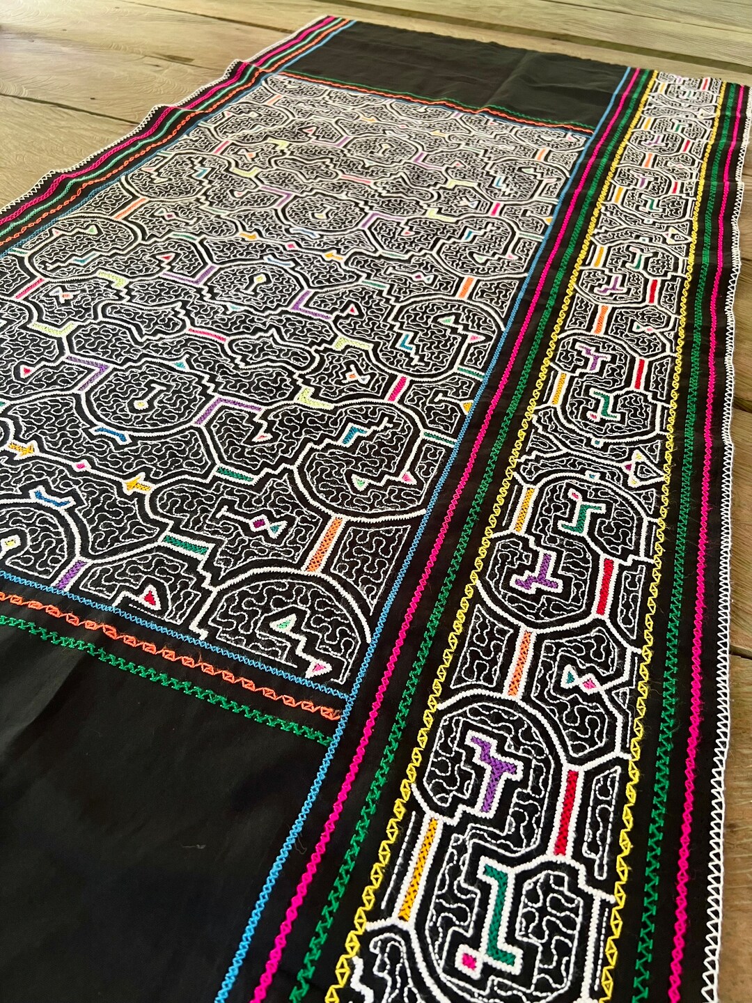 Shipibo Embroidered Wall Tapestry, Shipibo Altar Cloth, Ayahuasca ...