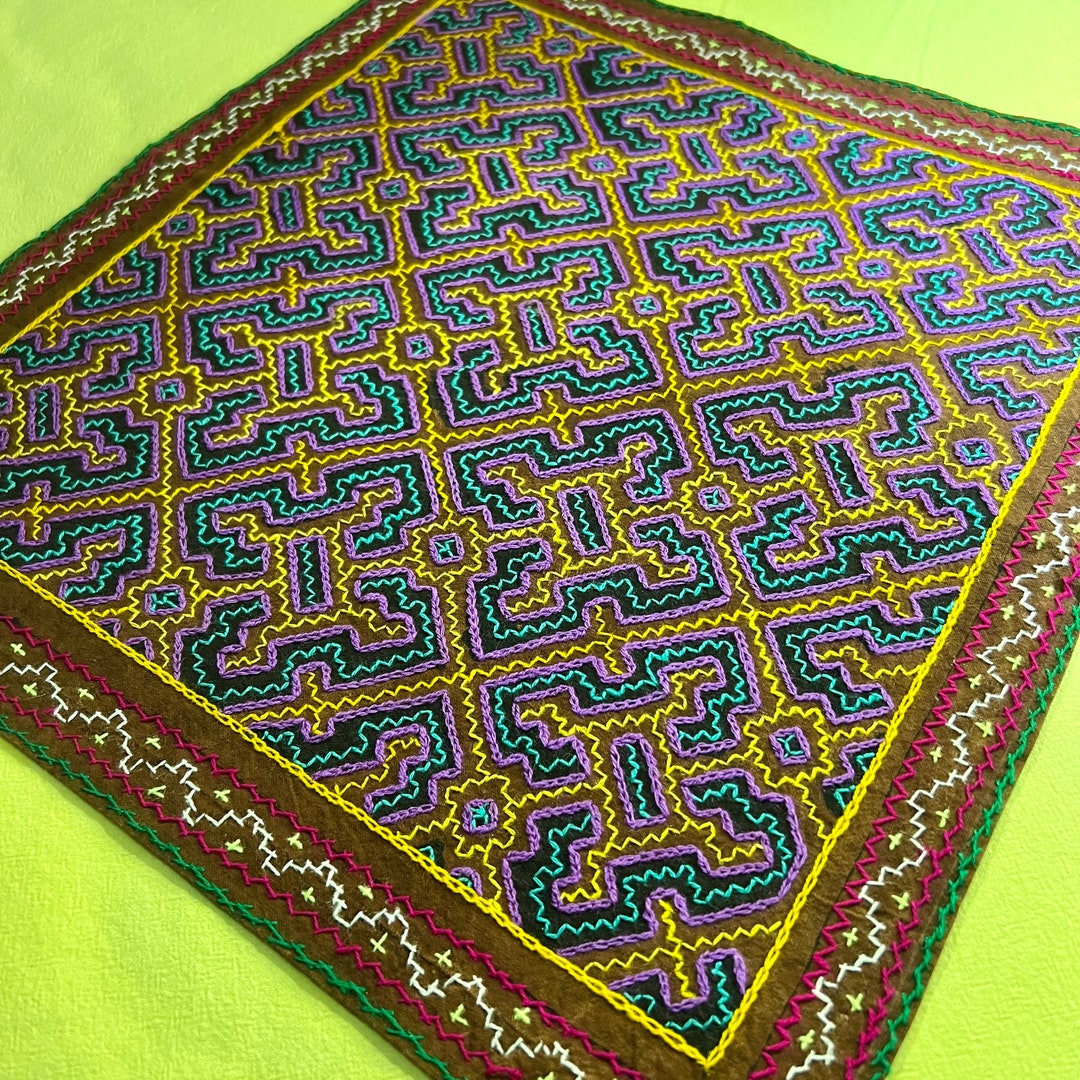 Shipibo Tela Medium Tapestry, Embroidered Altar Cloth, Ayahuasca ...