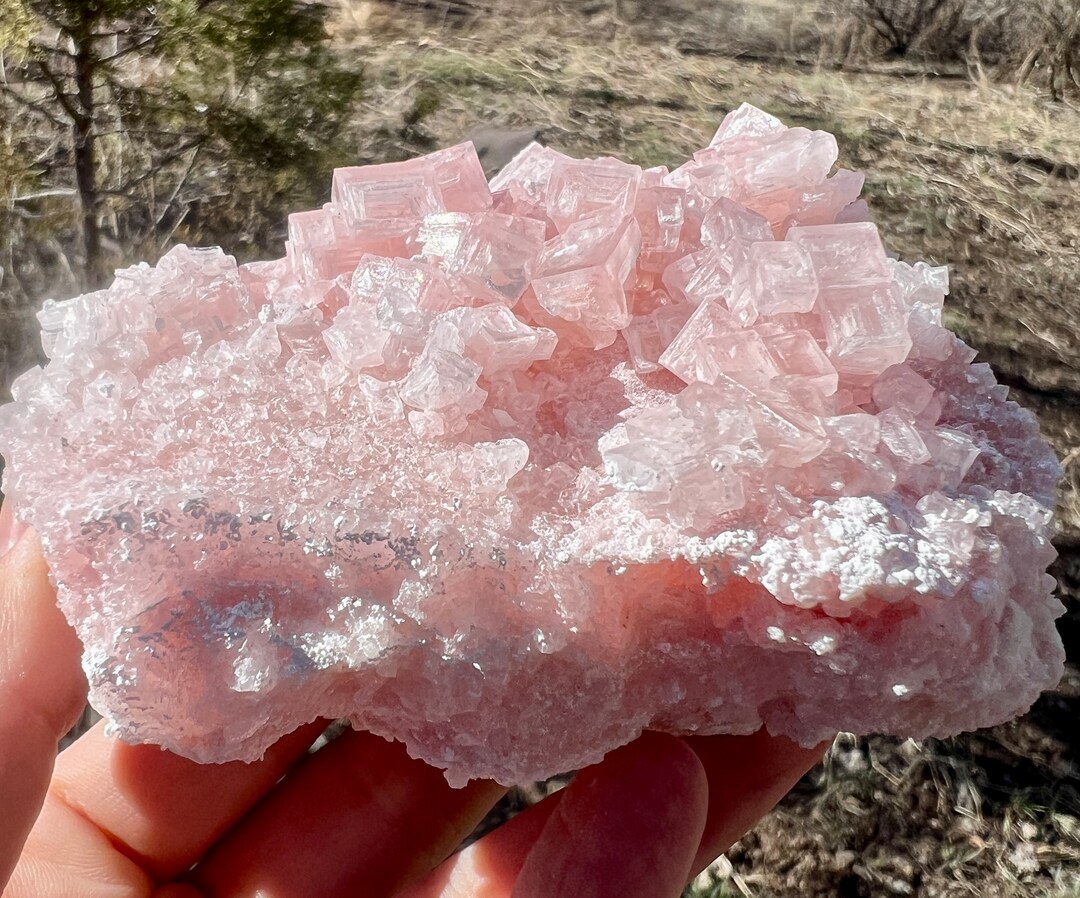 Pink Halite Crystal Cluster, Heart Chakra Healing, Rock Salt Mineral ...