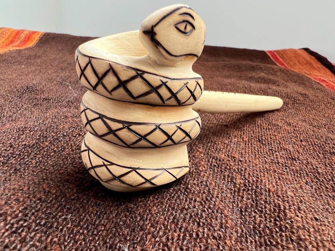 Shipibo Hand Carved Chacruna Pipe for Mapacho, Ayahuasca Ceremonial ...