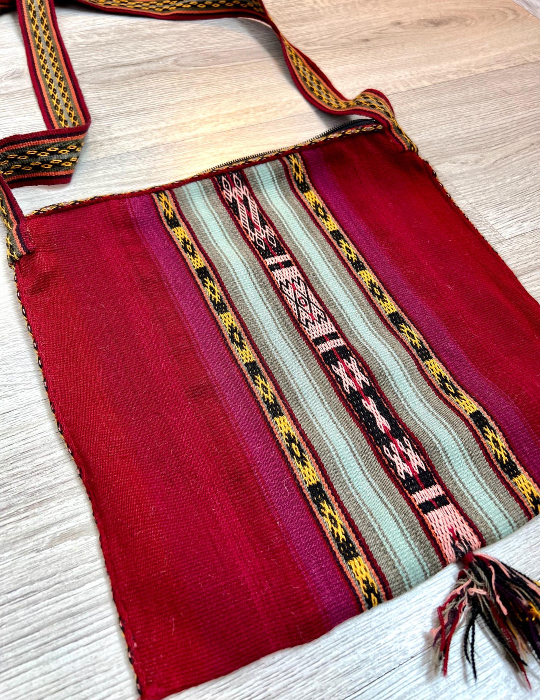 Andean Alpaca Zipper Bag, Handwoven Peruvian Shamanic Shoulder Bag ...