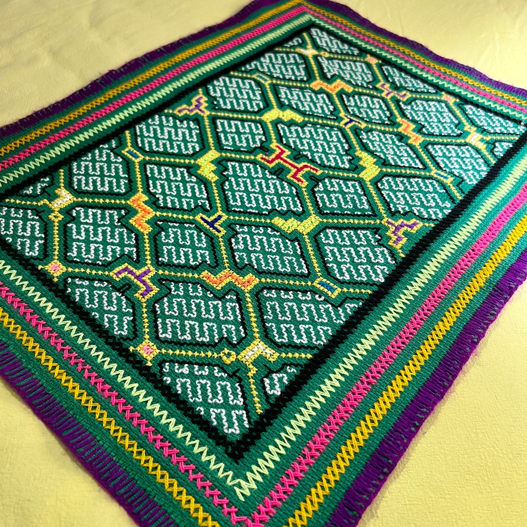 Shipibo Tapestry 35x46cm, Altar Cloth,ayahuasca Manta Cloth, Plant ...