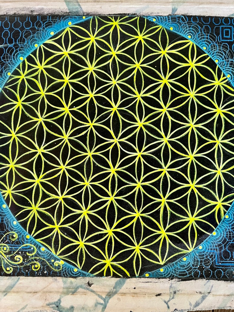 Ayahuasca Psychedelic Acrylic Painting, Handmade Shipibo-conibo Tribe ...