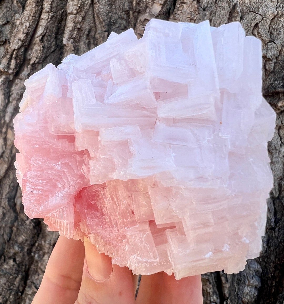 Pink Halite Crystal Cluster, Heart Chakra Healing, Rock Salt Mineral ...