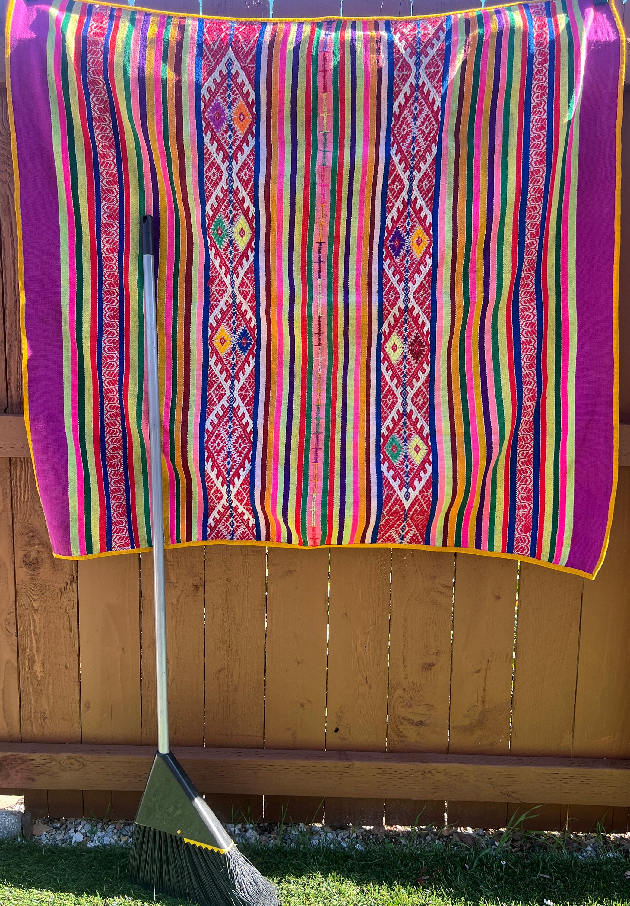 Vintage Andean Mastana Large Tapestry, Handwoven Alpaca Wool Textile ...