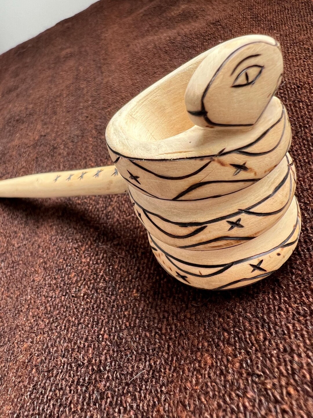 Shipibo Hand Carved Chacruna Pipe for Mapacho, Ayahuasca Ceremonial ...