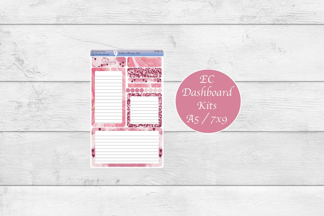 February Dashboard and Script Stickers, Kit 34B - Etsy