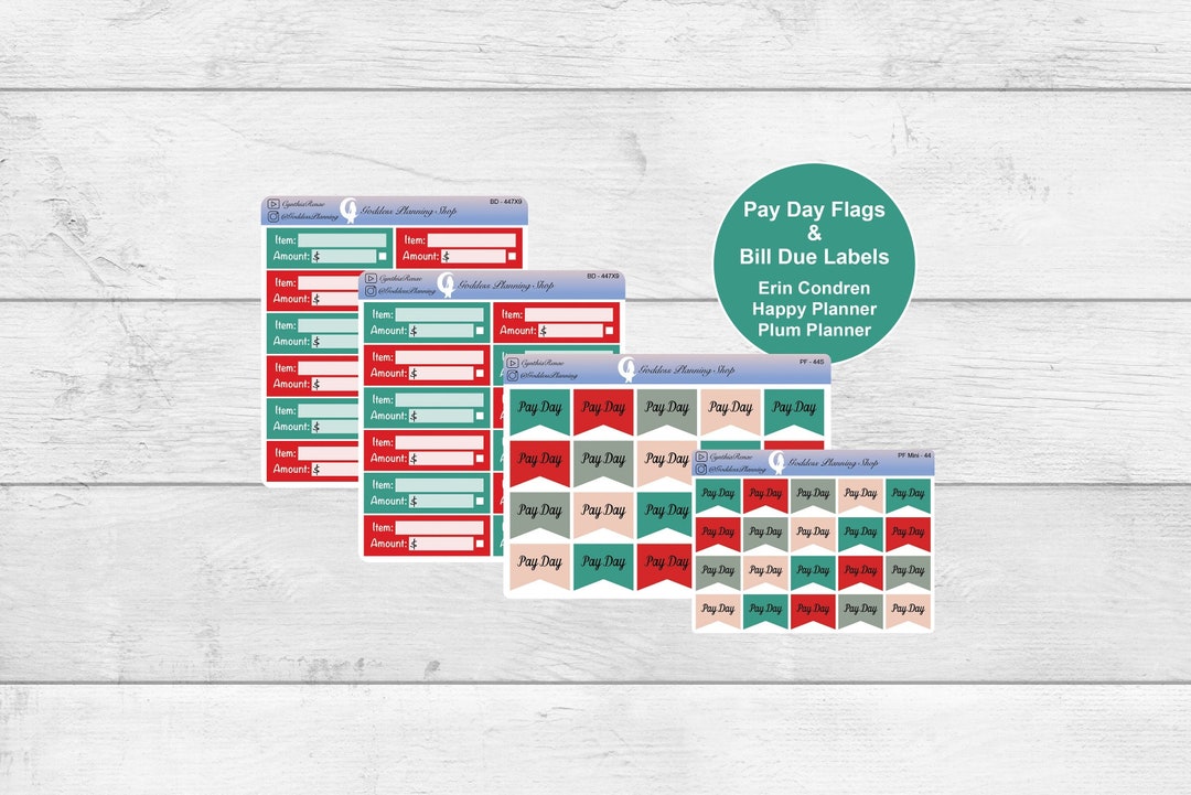 December Bill Due Budget Stickers Pay Day Budget Stickers - Etsy