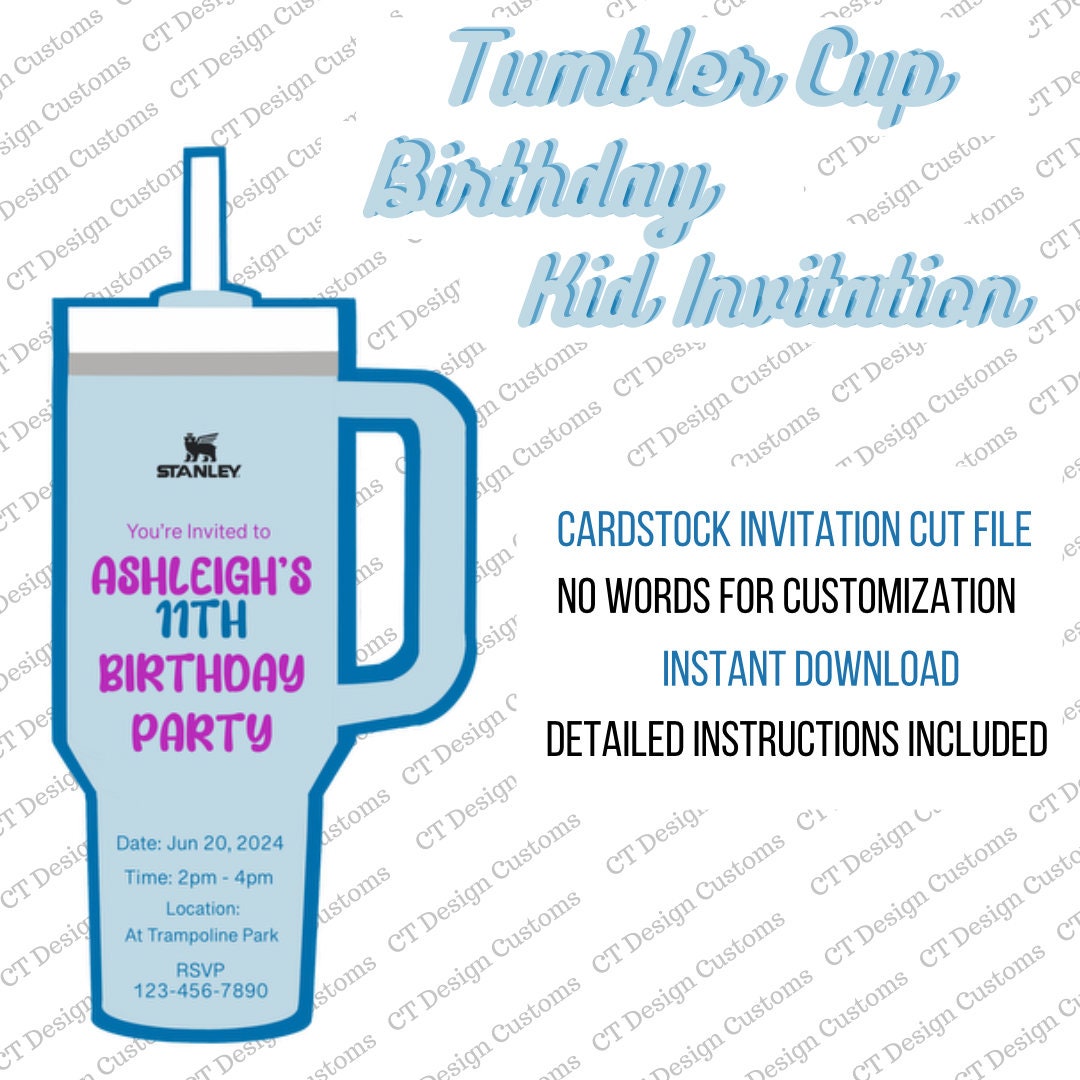 Stanley Inspired Cardstock Birthday Invitation | Instant Download ...