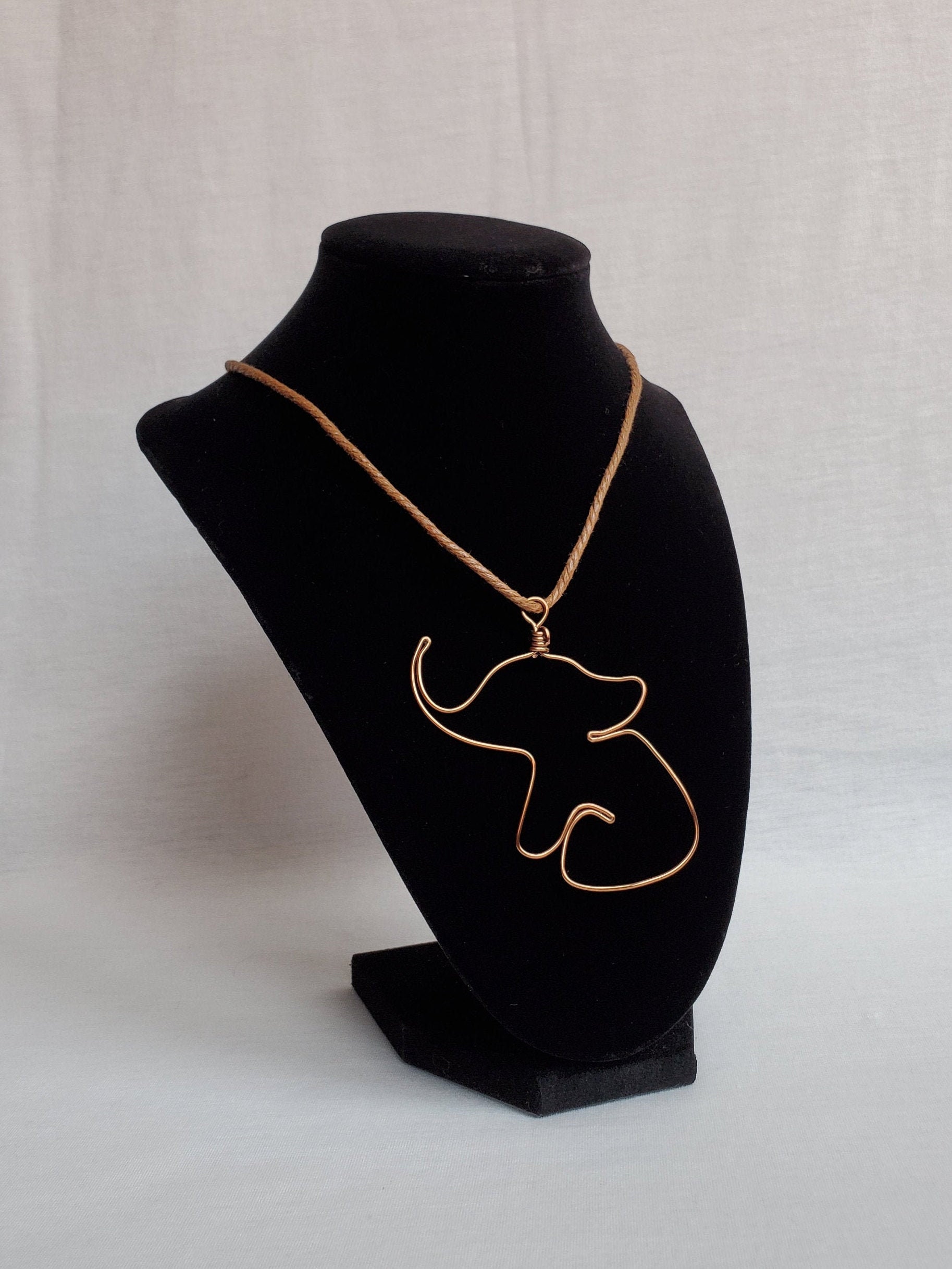Copper Wire Baby Elephant Pendant - Etsy UK